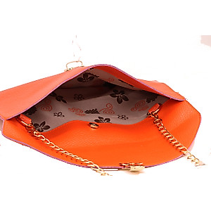 Amaze Fashion Women Handbag Shoulder Bags Envelope Clutch Crossbody Satchel Purse Tote Messenger Leather Lady Bag (Orange)