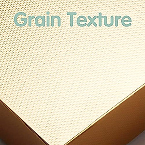 HAPPY POTATO Gift Boxes with Lids 11x8.5x1.5 Inches Gold Shirt Boxes Gift Boxes for Clothes Gift Wrap Boxes (Grain Texture Gold, Pack of 12)