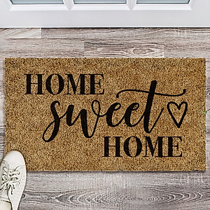Barnyard Designs Doormat Welcome Mat for Outdoors, Large Front Door Entrance Mat, 30x17, Brown (Home Sweet Home)