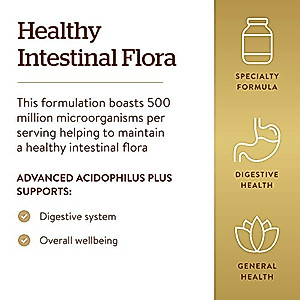 Solgar Advanced Acidophilus, 100 Vegetable Capsules - Supports Healthy Intestinal Flora - 500 Million Microorganisms Per Serving - Gluten & Dairy Free - Vegetarian - 100 Servings