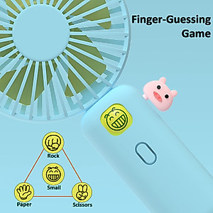 Flyalcon portable fan, handheld mini fan rechargeable, 3 adjustable speed portable mister for outdoors, Personal fan of exquisite fashion for travel, outdoor hiking (blue)