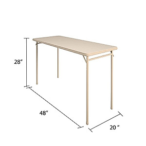 Cosco Folding Serving Table, 20" x 48", Antique Linen