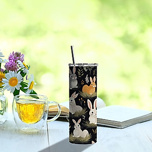 Tumbler with Lid and Straw funny bunnies thermos coffee travel mugcute cups 20 oz insulated tumbler for Daily Holiday Decor Gift coffee cup