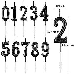 48th & 84th Birthday Candles, Black Number 48 84 Candle for Cake, Happy Birthday Cake Topper Decoration for Birthday Anniversary Celebration Party Supplies