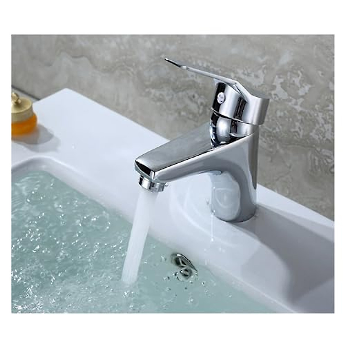 FACUT Hot and Cold Mixer Tap Bathroom Basin Sink Faucet Chrome Copper Water Tap Mixer Single Handle Bath Faucets,Kitchen Sink Faucet FACUT