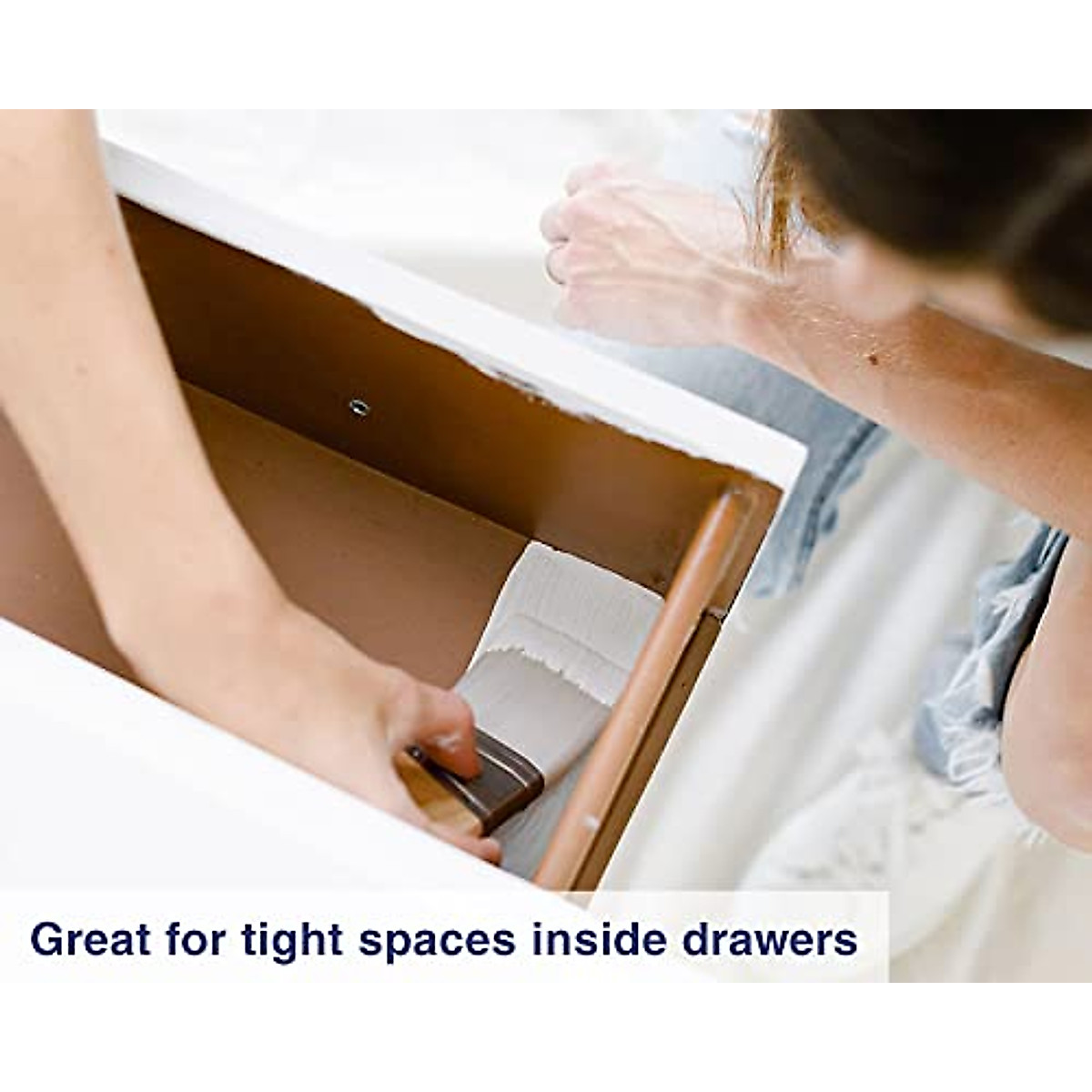 Zibra 5-Piece DIY Paint Brush Set with Detail and 2-inch Paint Brushes for Walls, Trim and Furniture, White