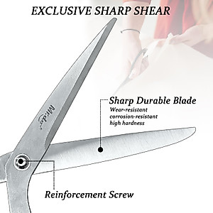 Mr.do Fabric Scissors 10 inch Sewing Scissors All Purpose Heavy Duty Sharp Fabric Scissors for Cutting Clothes Leather Classic Stainless Steel Professional Fabric Shears for Tailor Home Office