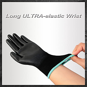 Jack Boss 12 Pack Safety Work Gloves for Men & Women With PU Coated Grip On Palm & Fingers Seamless Knit Working Gloves for Light Duty Works,Gardening