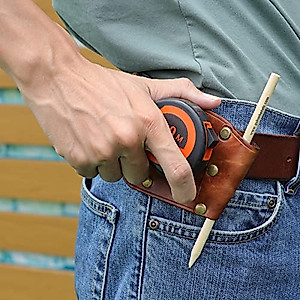 TOURBON Leather Clip on Tape Measure Holder