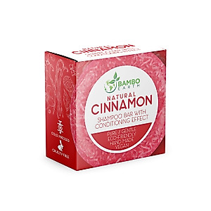 Solid Shampoo Bar And Conditioner Effect Hair Soap – 100% Organic Shampoo Bars For Hair With All Natural Plant Based Essential Oils And Zero Waste Biodegradable Packaging (Cinnamon)