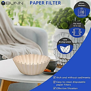 BUNN Coffee Filters, 10/12-Cup Size, 100 Filters/Pack,White