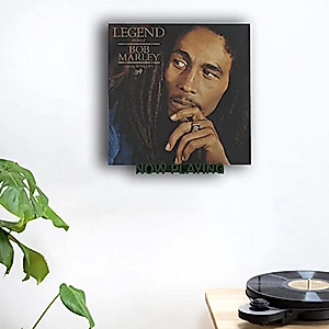 WPESI Now Playing Vinyl Record Stand Wall Mount,Vinyl Record Wall Mount Display,Vinyl Wall Mount Albums Hanging Vinyl Record Wall Record Display Storage Holder, Vinyl Record Stand (Dark green)