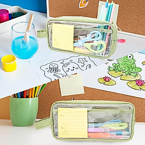 BARUHARI Large Capacity Pen Bag, Organizer, Multiple Compartments, Water Resistant, for Office, Travel, Arts and Crafts(RED)