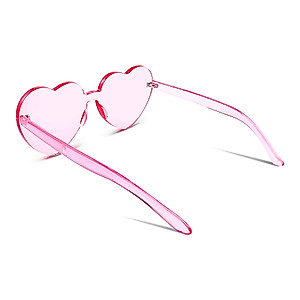 FEISEDY Thick Heart Sunglasses Rimless Heart Shaped Sun Glasses Women Fashion Love Glasses B2419