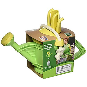 Green Toys Watering Can, Green 4C - Pretend Play, Motor Skills, Kids Outdoor Role Play Toy. No BPA, phthalates, PVC. Dishwasher Safe, Recycled Plastic, Made in USA, Yellow