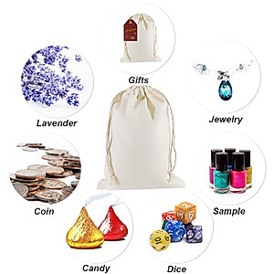 HRX Package 20pcs Muslin Bags 5x7 inch, Cotton Drawstring Pouches Sachet Bags for Gift Party Favors Jewelry DIY
