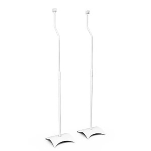 AVF Steel Speaker Floor Stands with Adjustable Height in White (Set of 2)