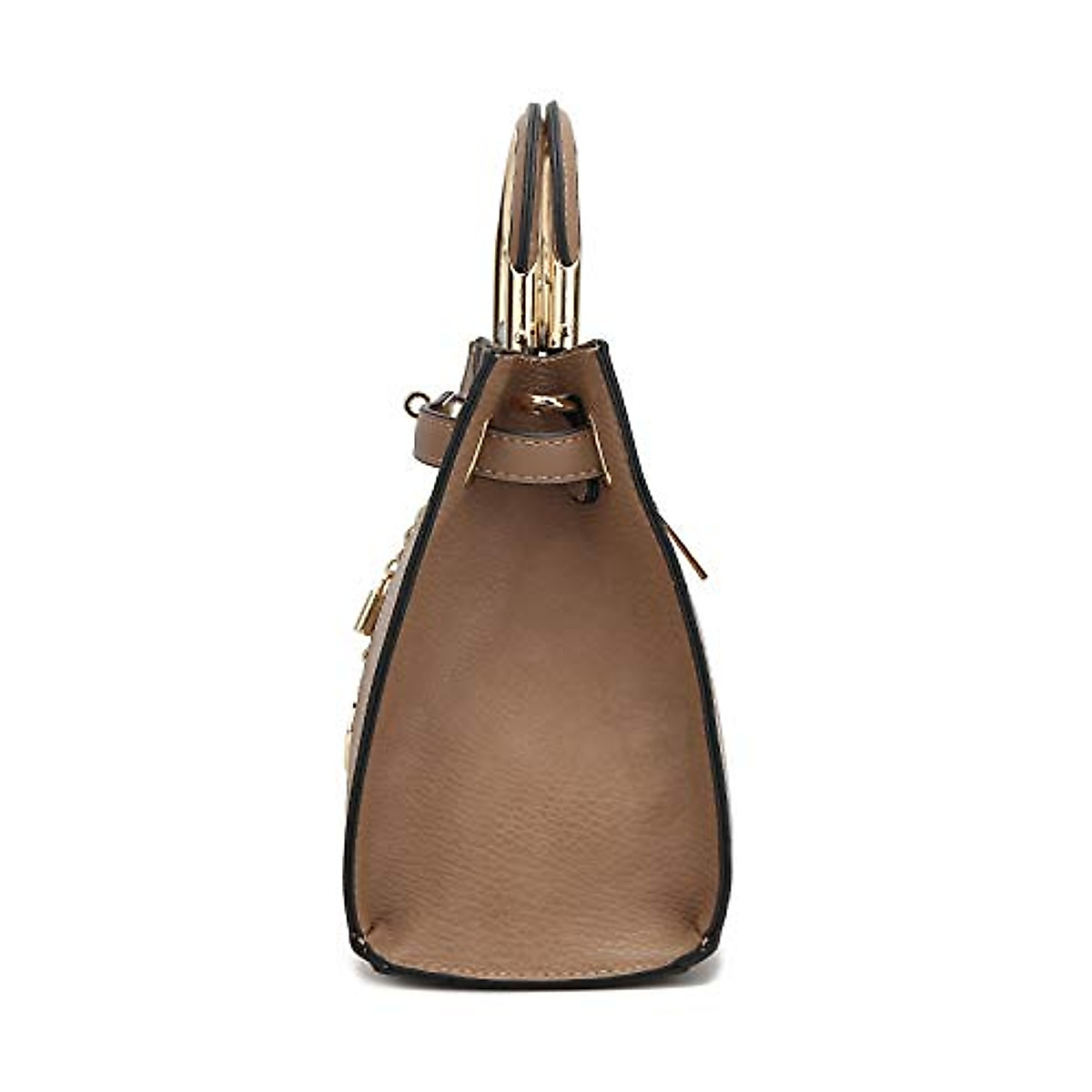 MKF Crossbody Satchel Bags for Women - PU Leather Pocketbook Handbag - Shoulder Strap, Lady Top Handles Purse Blush