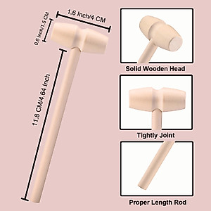 24 Pcs Mini Wooden Hammer for Chocolate Breakable Heart, Seafood Shellfish Crab Lobster Cracking Tool, Small Solid Hardwood Mallet, Craft Tool, Party Game Props