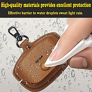 SKPY Portable with Secure Snap-Fastener Leather Case Compatible with Sony WF-1000XM4 Fashion Scratch Leather Cover with Anti-Loss Keychain for Boys Girls Womens Mens