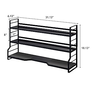 Yamazaki Home Sturdy, Standing Stovetop Kitchen Rack/Spice Shelves | Steel | Countertop Shelf, One Size, Black