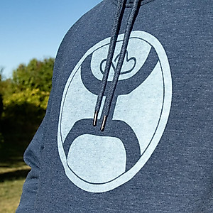 HOOEY Men’s Western Lifestyle Sweatshirt Drawstring Hoodie (Large, 2.0 Logo - Navy)