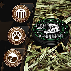 Bossman Relaxing Beard Balm - Tamer, Thickener, Relaxer and Softener Cream and Beard Care Product - Made in USA (Vetiver X Scent)
