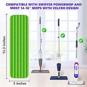 Reusable Mop Pads for Swiffer PowerMop - Microfiber Mop Pads Refills Mop Heads Replacement for Swiffer Mop Spray Mop Floor Mop, Washable Reusable Floor Mopping Refills, 18 Pack