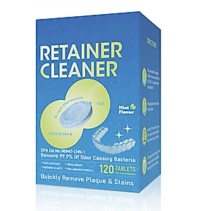 JSENA Denture Cleaning Tablets+UV Retainer Case Double Sterilization，Efficient Retainer Cleaning Tablets-60 Tabs，Collocation UVC Disinfectant Aligner Case, Clean Mouth Guard, Night Guard in 15 Minutes