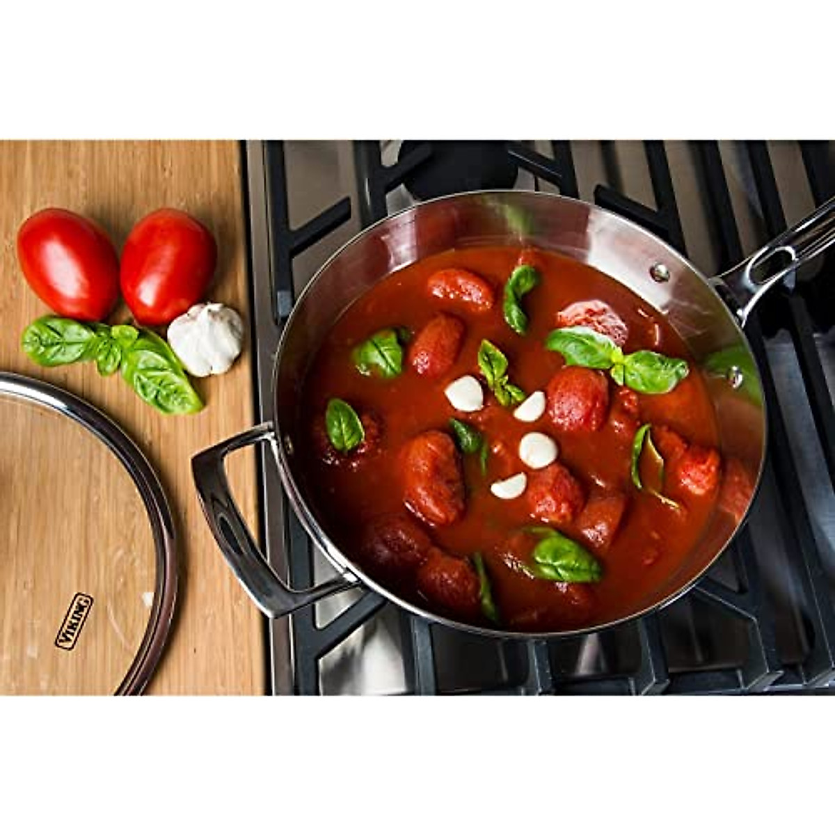 Viking Culinary Contemporary 3-Ply Stainless Steel Cookware Set, 10 Piece, Dishwasher, Oven Safe, Works on All Cooktops including Induction