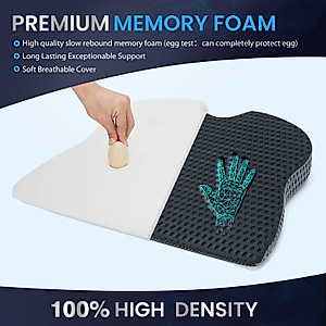 GSPSCN Car Seat Cushion Memory Foam,Heightening Wedge Chair Pad for Short People Driving,Butt Pillow Pad for Coccyx,Tailbone,Lower Back Pain Relief in Car Seat,Office,Computer Desk Chair