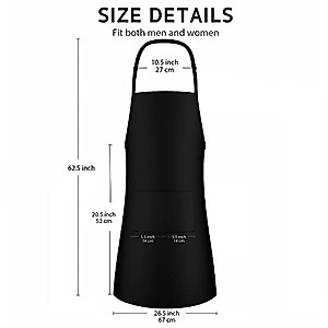 FitPlus Kitchen Apron Water And Oil Resistant Apron Neck Strap, 2 Front Pockets, Durable Kitchen Apron-2