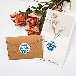 2 Roll/1000Pcs Happy Birthday Stickers Round Seals Labels Adhesive Labels for Baby Shower and Happy Birthday Party Decorative, Cards Gift Envelopes Boxes, 1.5Inch