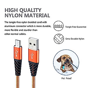 Teyssor Micro USB Cable 10FT 4-Pack Long Android Charger Cable Nylon Braided Cell Phone Charger Android Fast Charging Cord Compatible with Samsung Galaxy S6 S7 Edge J7,LG,HTC,Motorola,Sony,Xbox one