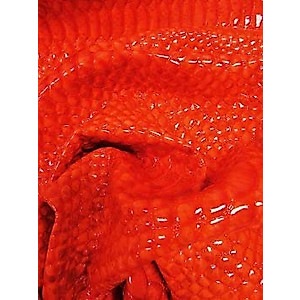 DuroLast™ Shiny 3D Serpent Snake Embossed Vinyl Fabric Sold by The Yard DIY Upholstery Accessories Apparel (Blood Red)