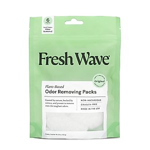 Fresh Wave Odor Eliminating & Deodorizing Packs, Bag of 6 - Safer Odor Relief for Small Spaces, Natural Plant-Based Odor Eliminator, Odor Absorbers for Home