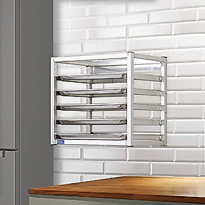 AmGood Wall Mounted Sheet Bun Pan Rack | Fits 5 Pans | 21″ x 13″ x 18″ | Aluminium | NSF