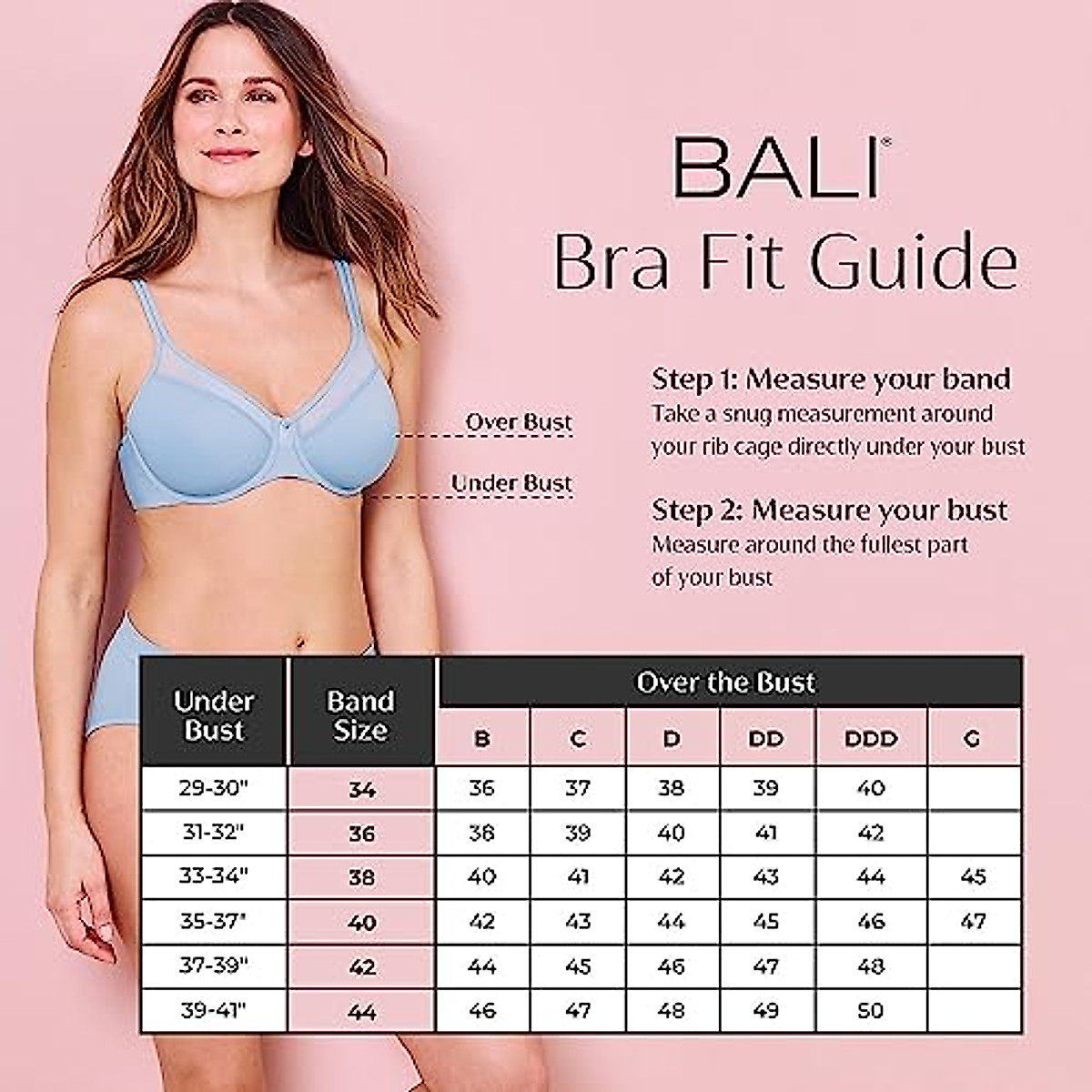 Bali womens One Smooth U Bounce Control Underwire Df3456 Bra, Black, 38D US