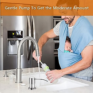 Sink Soap Dispenser, Kichen Sink Soap Dispenser, Good Suction Power, 47" Extension Tube kit, Under Sink Soap Dispenser Pump, No Need More Refills（Brushed Nickel）