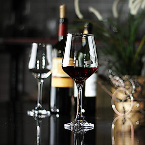 Wine Glasses Set of 4 ,Durable Red Wine Glasses for Bordeaux/Cabernet,Thick Resistant White Wine Glasses for Housewarming,Wedding,Anniversary,15oz