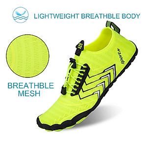 WateLves Water Shoes for Men Women Barefoot Quick-Dry Aqua Sock Outdoor Athletic Sport Shoes Kayaking Boating Hiking Surfing Walking (L-YG. Green, 45)