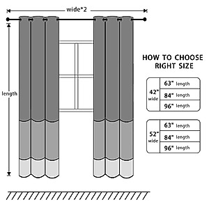 QSYFCTTEX Blackout Curtains for Bedroom - Grommet Thermal Insulated Room Darkening Curtains for Living Room Set of 2 Panels (42 x 96 Inch, Light Blue)