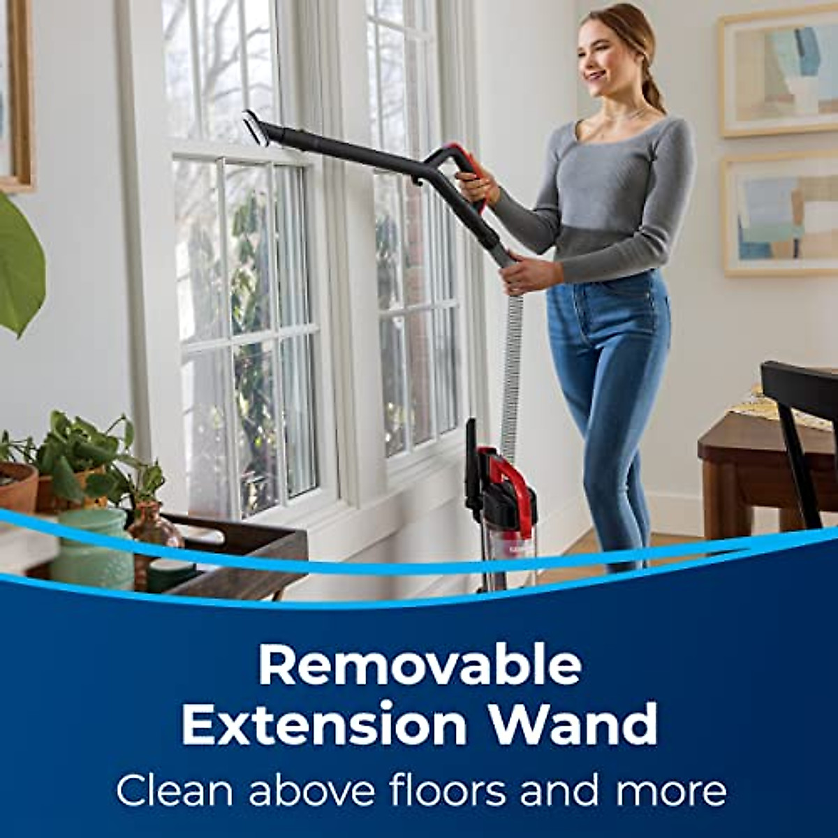 BISSELL CleanView Compact Upright Vacuum, Fits In Dorm Rooms & Apartments, Lightweight with Powerful Suction and Removable Extension Wand, 3508