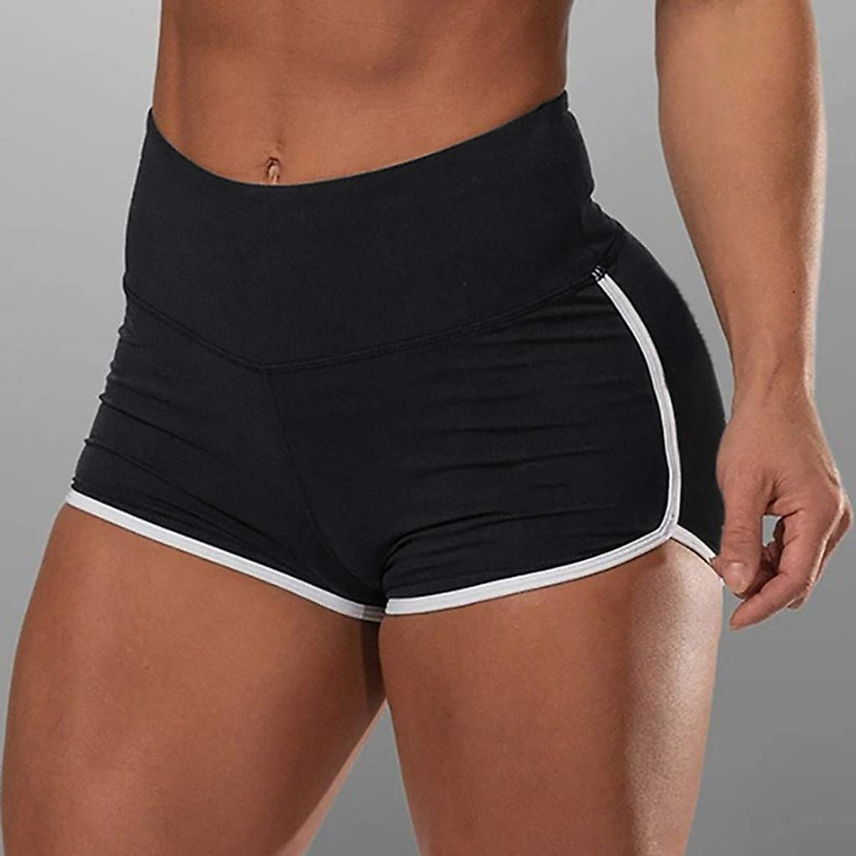 Women Spandex Capris Yoga Compression Leggings Women Shorts Bike Workout Slip Shorts Pants Black