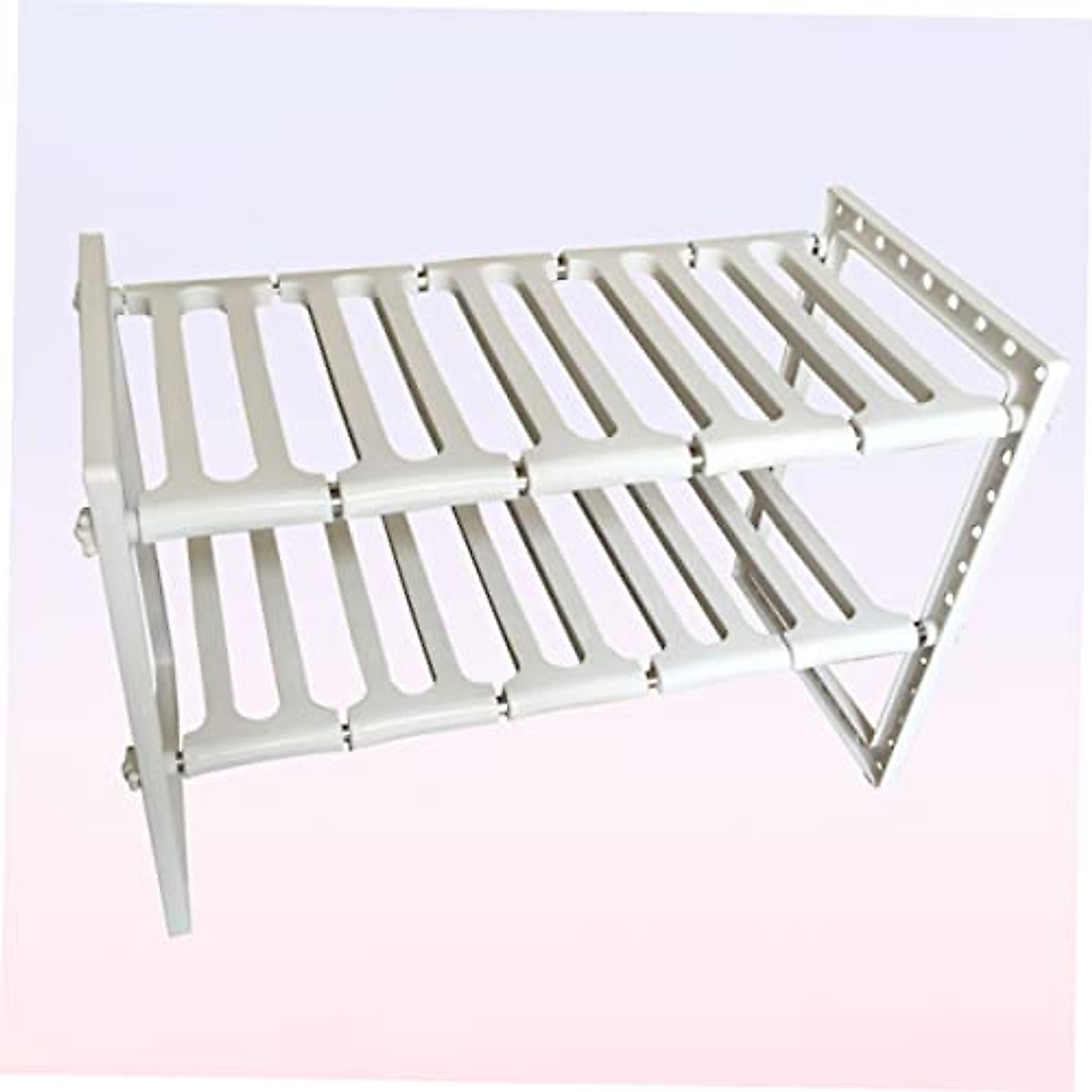 DELURA Sink Drying Rack Cabinet Storage Shelf Rack Under Sink Organizer Under Sink Expandable Shelf Organizer Bathroom Organizer Under Sink Over The Sink Shelf Curtain Tableware White/24