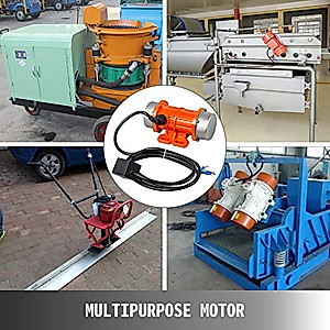 VEVOR AC Concrete Vibrator 110V, Motor Vibrating Motor 90W Single Phase AC Electric Vibrating Motor Aluminum Alloy Case 3600rpm Asynchronous Vibration Motor 2M Cable Concrete Vibrator IP65 Waterproof