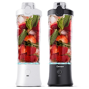 2 Pack Portable Blender,270 Watt for Shakes and Smoothies Waterproof Blender USB Rechargeable with 20 oz BPA Free Blender Cups with Travel Lid.