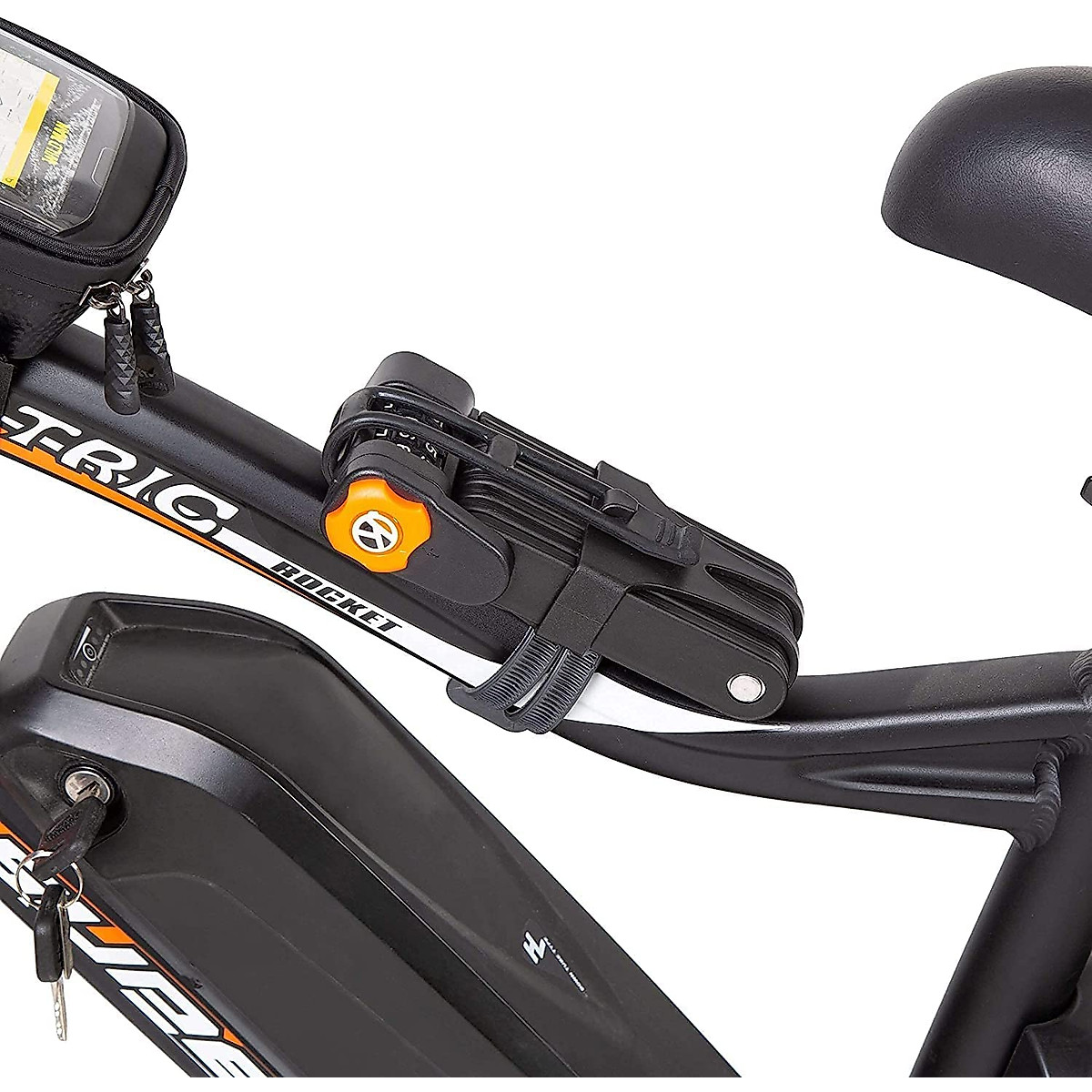 ECOTRIC Folding Bike Lock Scooter Bicycle ebike Electric Bike Motorcycle Lock Heavy Duty Anti Theft 85cm New Password Steel Bars with Carrying Case