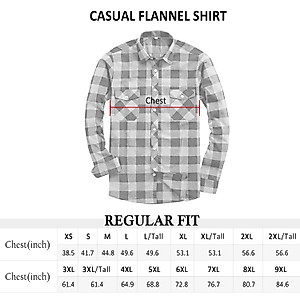 Alimens & Gentle Men's Button Down Regular Fit Long Sleeve Plaid Flannel Casual Shirts