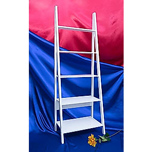 Kiera Grace Providence Miller Floor Shelf – White Matte Finish, 5-Tiered, 71-Inch by 25-Inch by 18-Inch